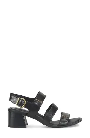BØRN Secan Block Heel Sandal - Black Leather
