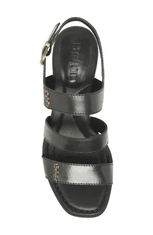 BØRN Secan Block Heel Sandal - Black Leather