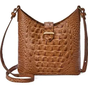Brahmin Small Croc Embossed Leather Crossbody Bag