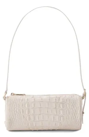 Brahmin Billie Croc Embossed Leather Barrel Bag - Ivory