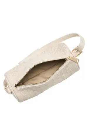 Brahmin Billie Croc Embossed Leather Barrel Bag - Ivory