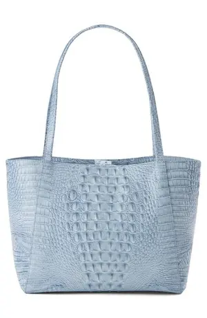 Brahmin Mona Croc Embossed Leather Tote - Stonewash