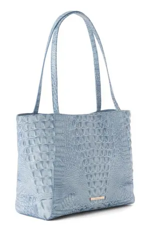 Brahmin Mona Croc Embossed Leather Tote - Stonewash