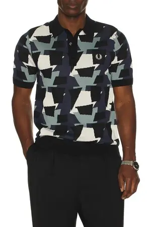 Fred Perry Fragment Jacquard Knit Polo Shirt
