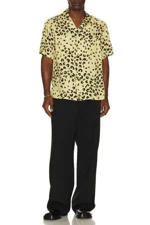 MAISON MARGIELA Short-sleeved Shirt In Yellow - Gold Leopard
