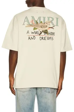 Amiri Hope And Dreams Oversized Tee In Beige