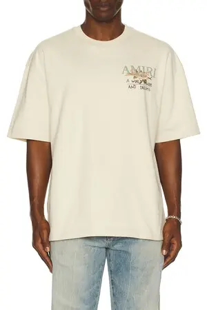 Amiri Hope And Dreams Oversized Tee In Beige