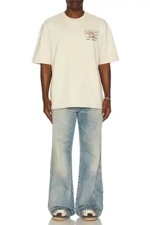 Amiri Hope And Dreams Oversized Tee In Cream - Alabaster