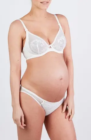 CACHE COEUR Louise Embroidered Maternity Briefs - Ivory