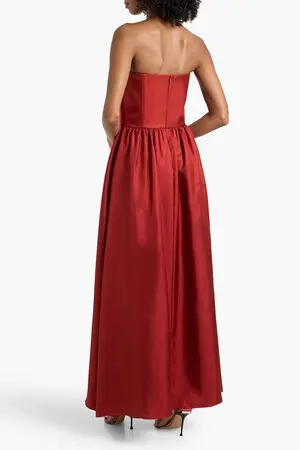 Max Mara Edda Strapless Maxi Dress - Brick