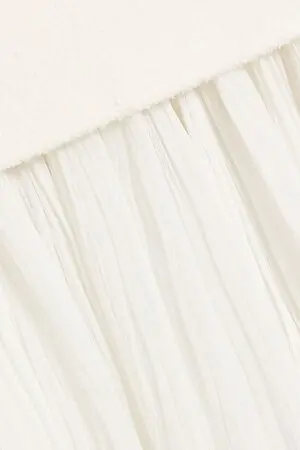 Proenza Schouler Bouclé-knit And Plissé-chiffon Maxi Skirt - Ivory