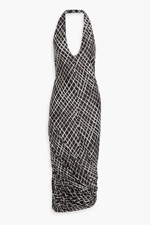 Marni Printed Stretch-jersey Maxi Dress With Open Back