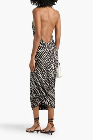 Marni Printed Stretch-jersey Maxi Dress With Open Back