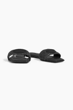 Alexander Wang Vy Faux Raffia Slides - Black