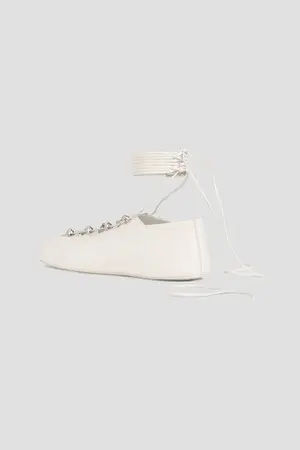 Alexander Wang Vyolette Lace-up Leather Ballet Flats - Off-white