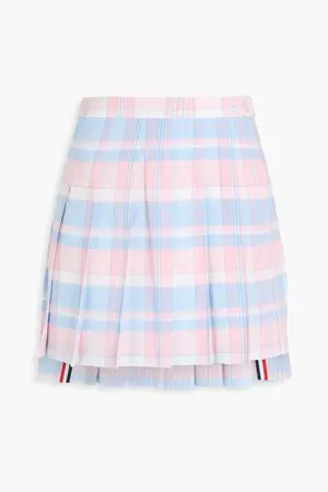 Thom Browne Pleated Checked Mini Skirt