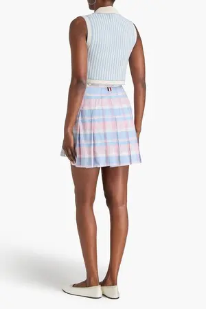 Thom Browne Pleated Checked Mini Skirt