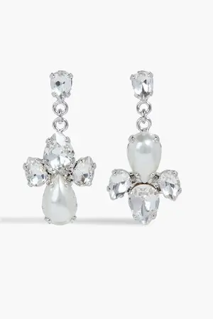 Simone Rocha Faux Pearl, Crystal And Tone Earrings - Silver