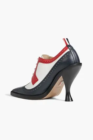 Thom Browne Colorblock Laser Cut Pebbled Leather Pumps