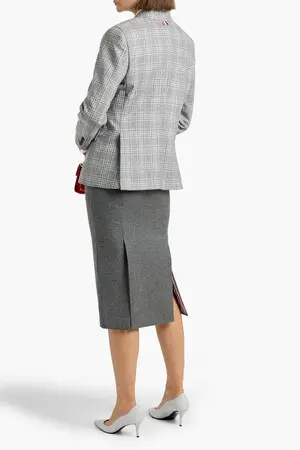 Thom Browne Checked Wool And Cashmere-blend Tweed Blazer - Gray