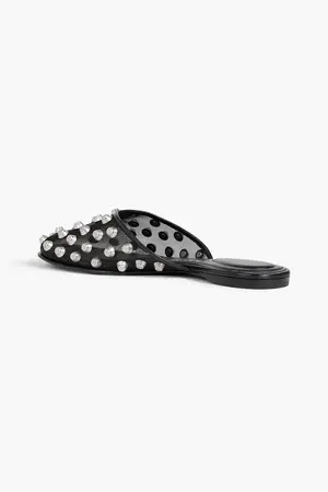 Alexander Wang Rhodes Studded Mesh Slippers - Black