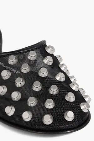 Alexander Wang Rhodes Studded Mesh Slippers - Black