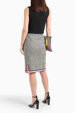 Thom Browne Prince Of Wales Checked Wool-felt Skirt