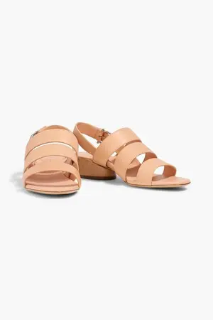 FERRAGAMO Trezze 30 Leather Slingback Sandals - Peach