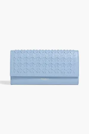 SERAPIAN Mosaico Woven Leather Continental Wallet - Light Blue