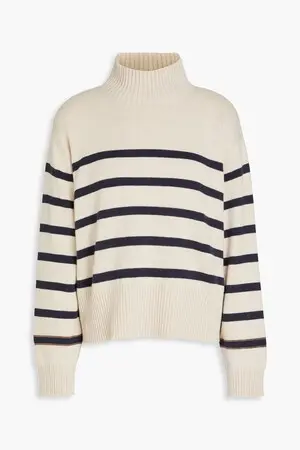 Brunello Cucinelli Striped Cashmere Turtleneck Sweater