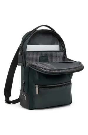 Tumi Leather-trimmed Backpack - Deep Pine