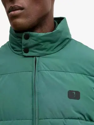 TRUSSARDI Logo-patch Puffer Jacket - Green
