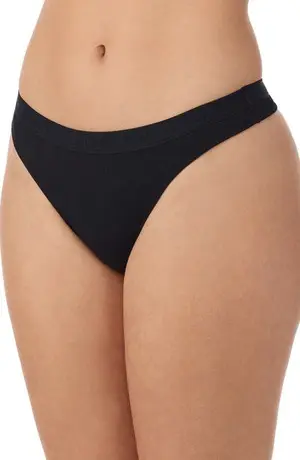 ON GOSSAMER Cabana Rib Hip-g Thong Black