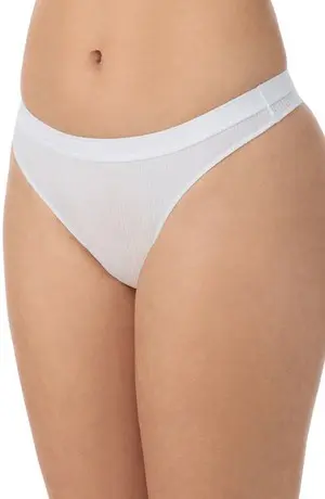 ON GOSSAMER Cabana Rib Hip-g Thong - White