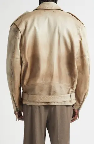 GOLDEN GOOSE Gender Inclusive Leather Biker Jacket