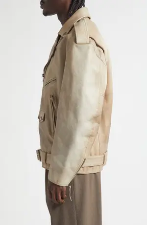 GOLDEN GOOSE Gender Inclusive Leather Biker Jacket