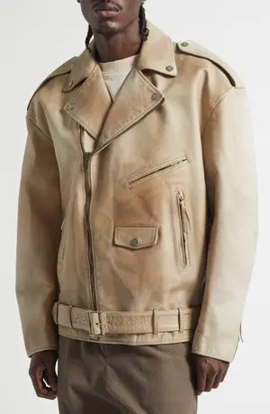 GOLDEN GOOSE Gender Inclusive Leather Biker Jacket