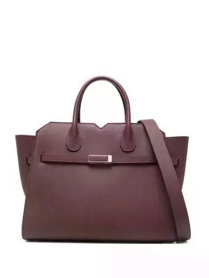 VALEXTRA Rectangle Leather Tote - Red