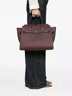 VALEXTRA Rectangle Leather Tote - Red