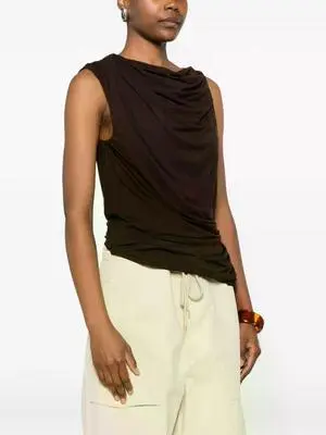 ENTIRE STUDIOS Draped Sleeveless Top - Brown