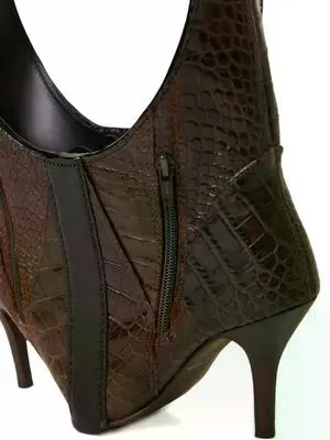 EDEN TAN Croc-embossed Leather Tote Bag