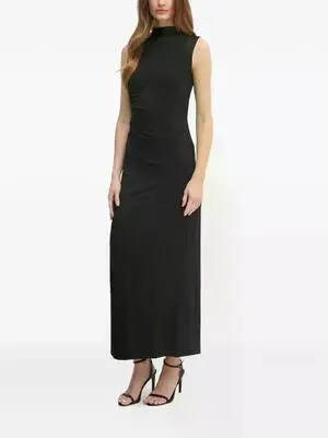OUI Mock-neck Ruched Maxi Dress
