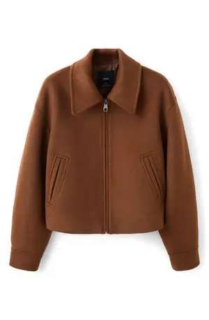 Mango Zip-front Wool Blend Jacket
