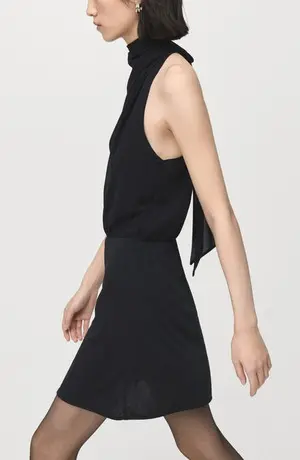 Mango Tie Neck Minidress