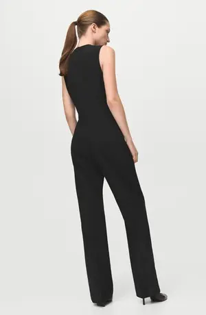 Mango Sleeveless Straight-leg Jumpsuit