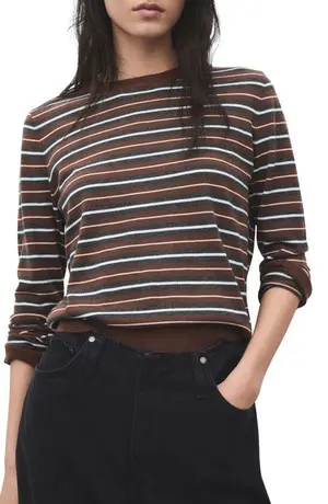 Mango Striped Crewneck Sweater