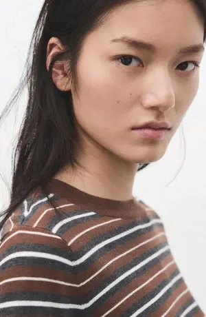 Mango Striped Crewneck Sweater