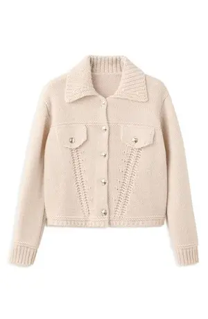 Mango Faceted Button Cardigan