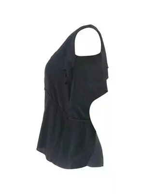 Theory Ruffled Cold Shoulder Blouse