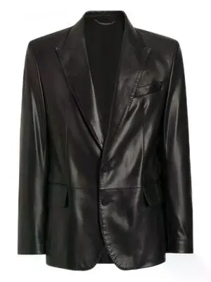 Dolce & Gabbana Buttoned Leather Blazer